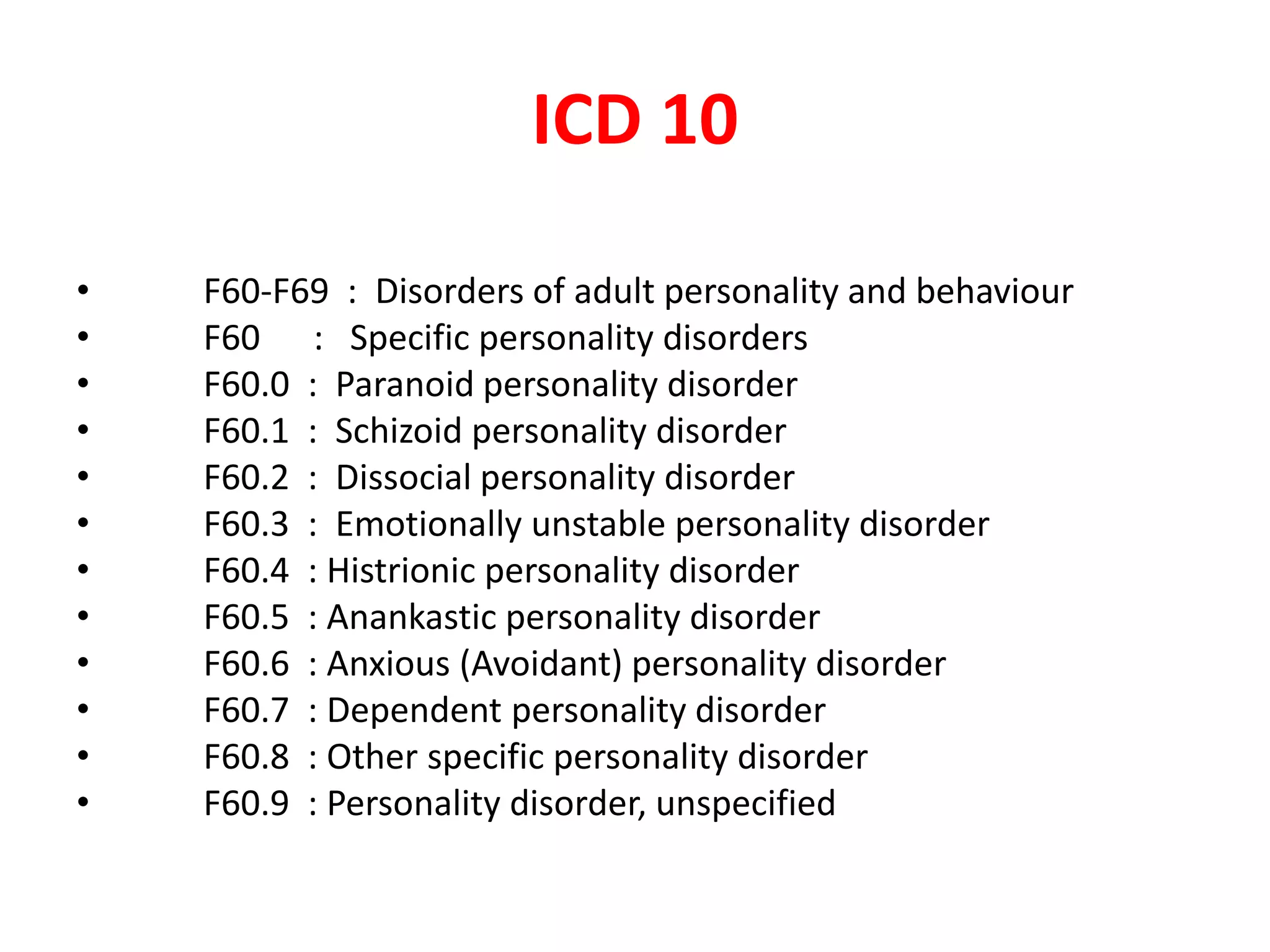 PERSONALITY DISORDER | PPTX