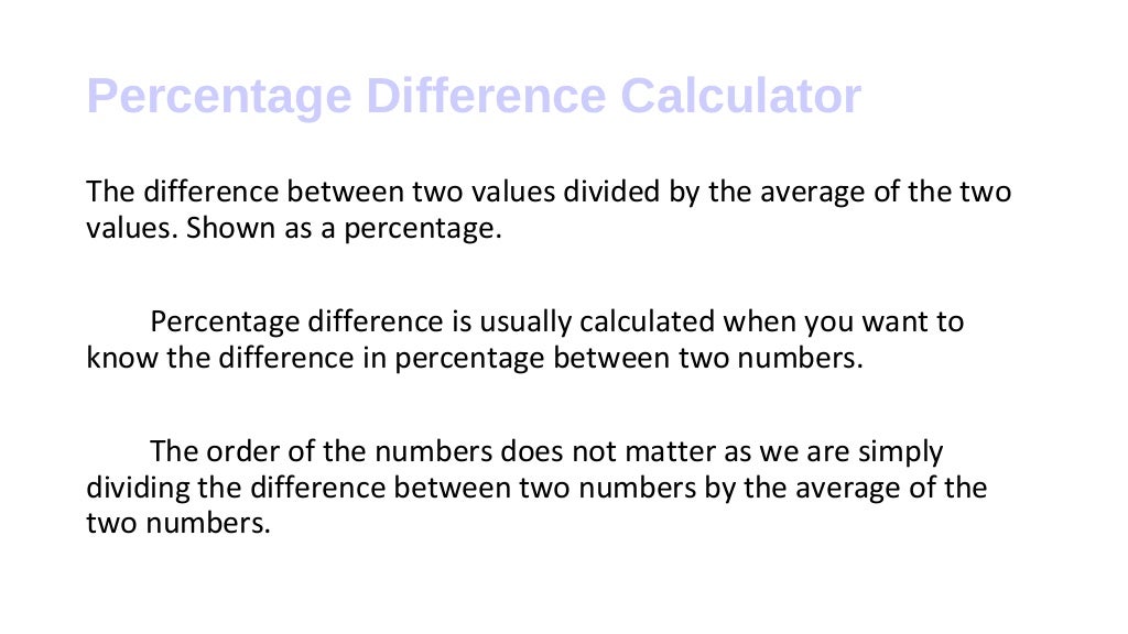 How to Calculate Percentage Difference / Change