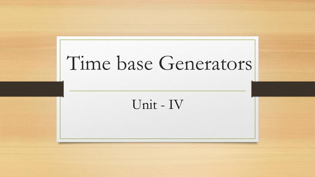 Time base Generators (part-1) | PDF | Consumer Electronics | Technology ...