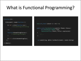 Get Functional on the CLR: Intro to Functional Programming with F# | PDF