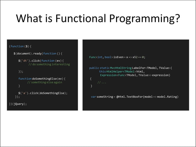 Get Functional on the CLR: Intro to Functional Programming with F# | PPT