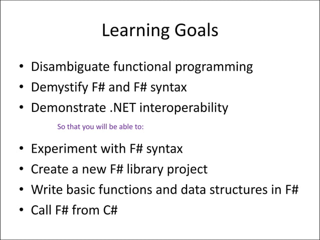 Get Functional on the CLR: Intro to Functional Programming with F# | PPT