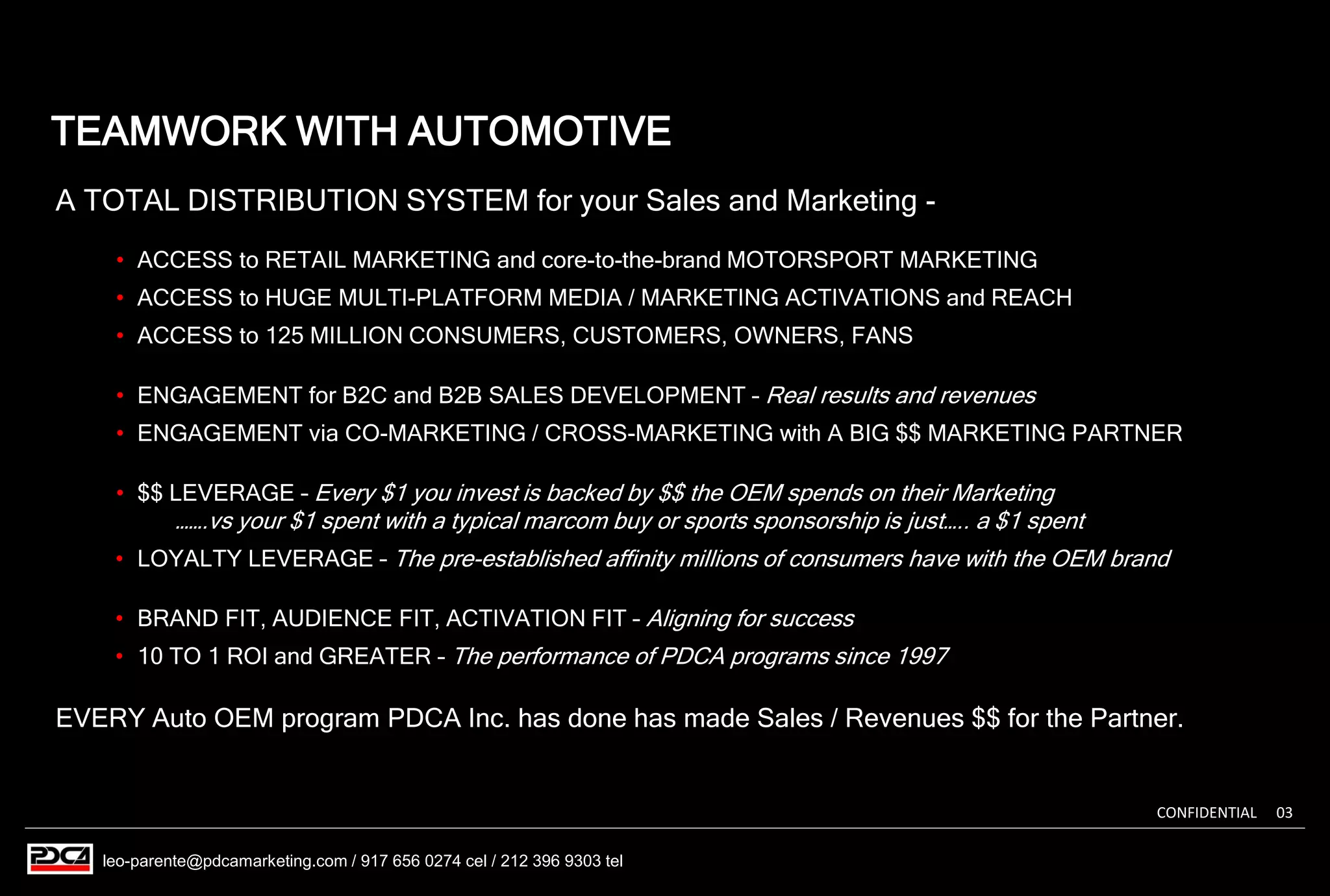 PDCA Sales / Marketing with Automotive | PDF