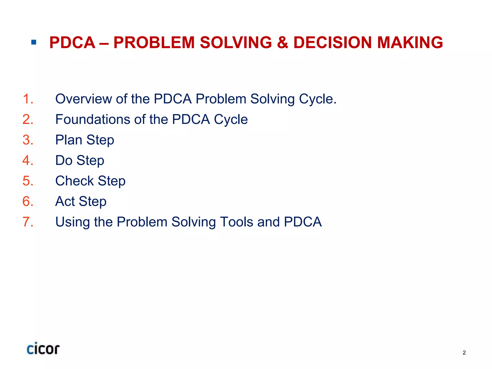 Pdca prob solving & decision making | PPTX