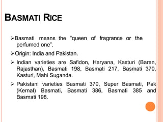 Patent rights for Basmati rice | PPT