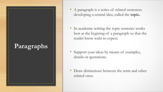 ADVICE ON ACADEMIC WRITING, University of Toronto | PPTX