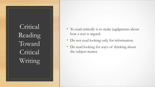 ADVICE ON ACADEMIC WRITING, University of Toronto | PPTX