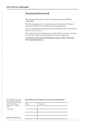[Pd centr 15068 2009] -- gas welding equipment. measurement of noise ...