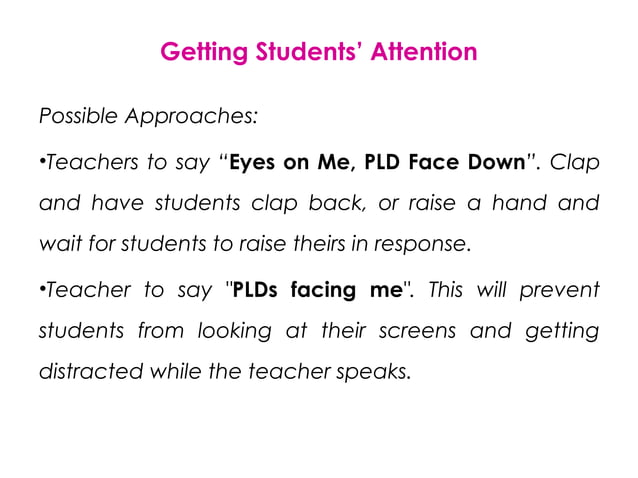 1:1 PLD & Classroom Management | PPT