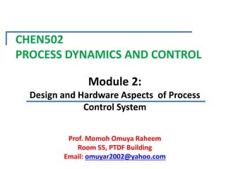Presentation on process dynamics and control | PPT