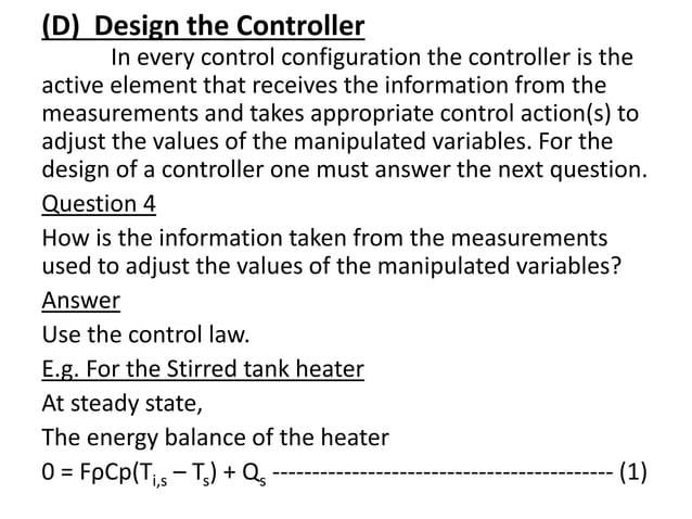 Presentation on process dynamics and control | PPT