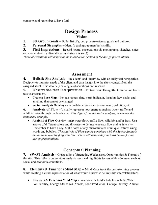 PDC project guidelines | DOC