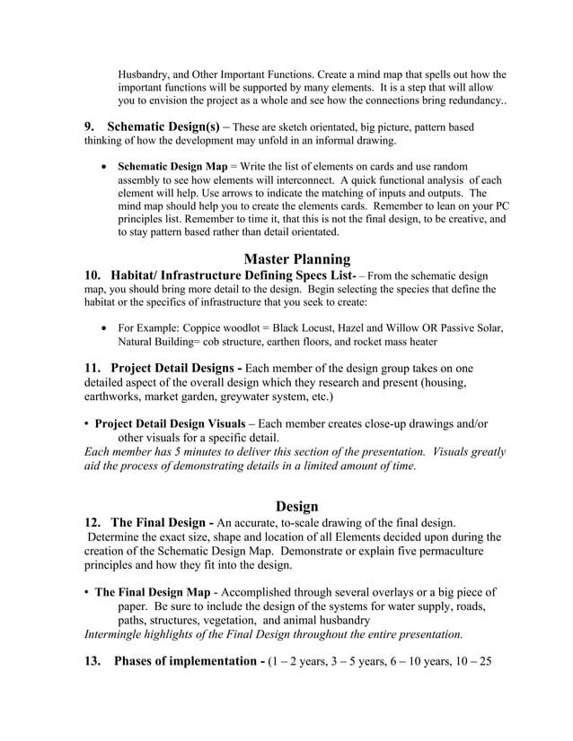 PDC project guidelines | DOC