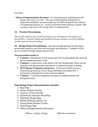 PDC project guidelines | DOC