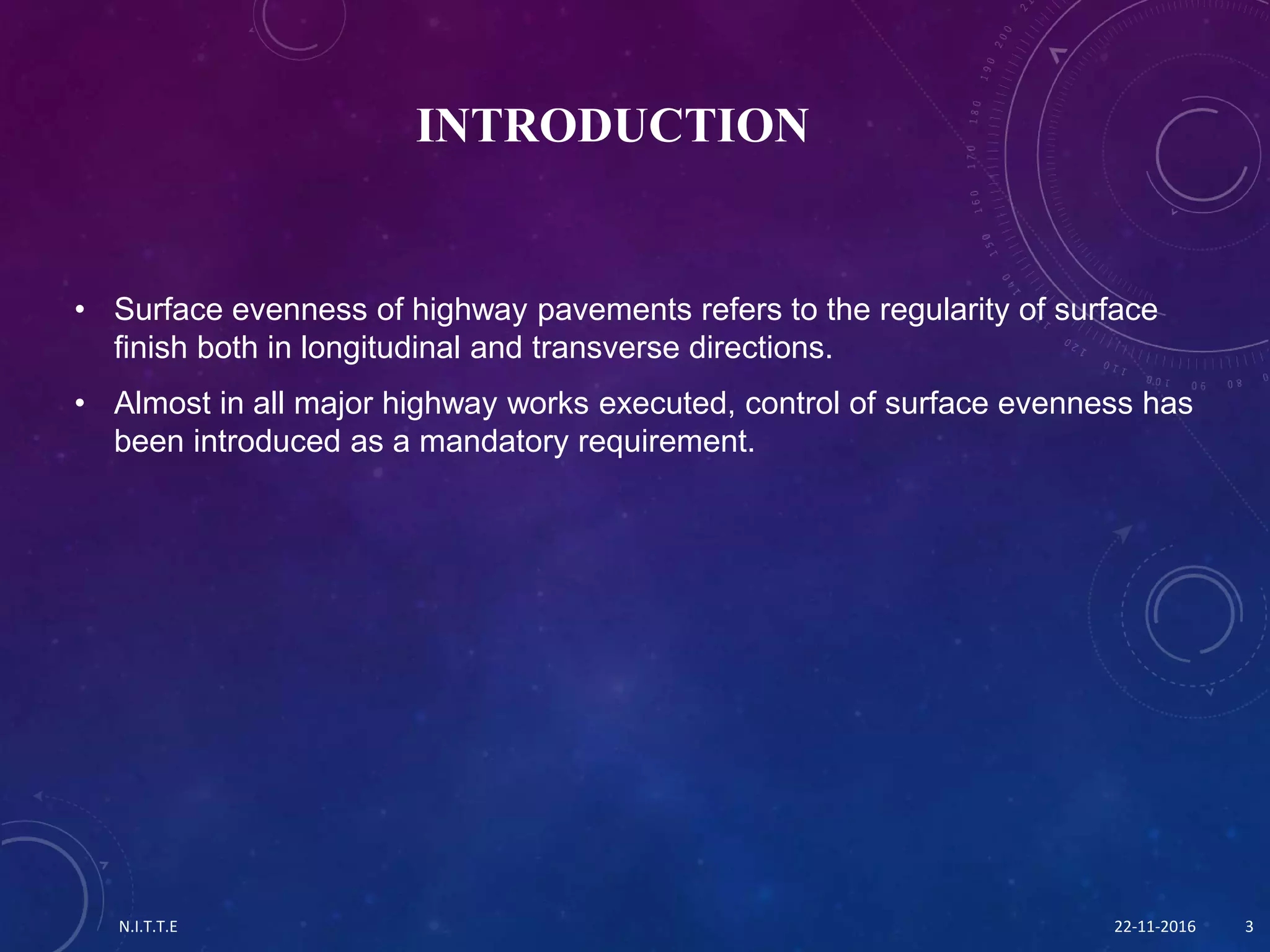 GUIDELINES FOR THE SURFACE EVENNESS OF HIGHWAY PAVEMENTS | PPTX