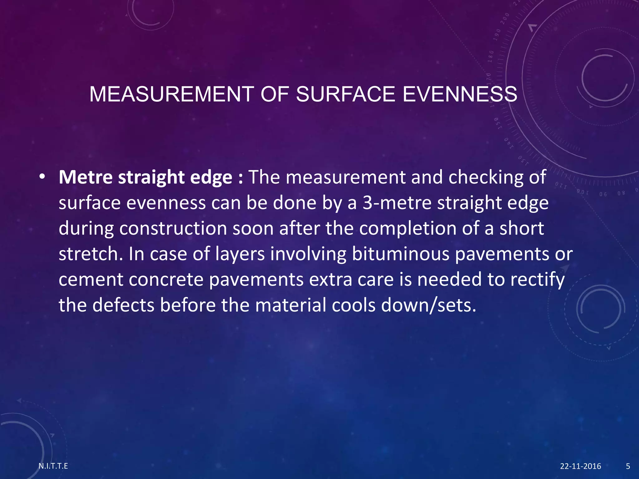 GUIDELINES FOR THE SURFACE EVENNESS OF HIGHWAY PAVEMENTS | PPTX