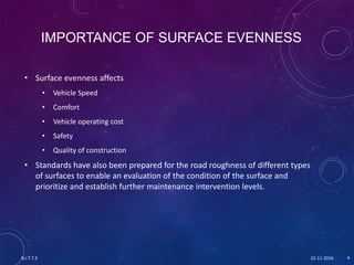 GUIDELINES FOR THE SURFACE EVENNESS OF HIGHWAY PAVEMENTS | PPTX