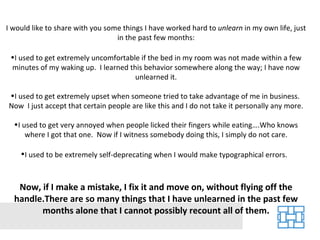 The Importance of Unlearning | PPT