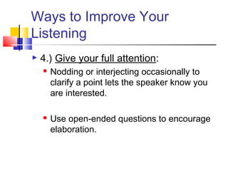 Improving Your Listening Skills! | PPT