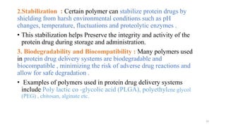 Formulation and evaluation of protein drug delivery system. | PPTX