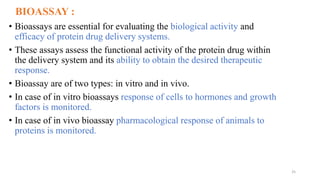 Formulation and evaluation of protein drug delivery system. | PPTX