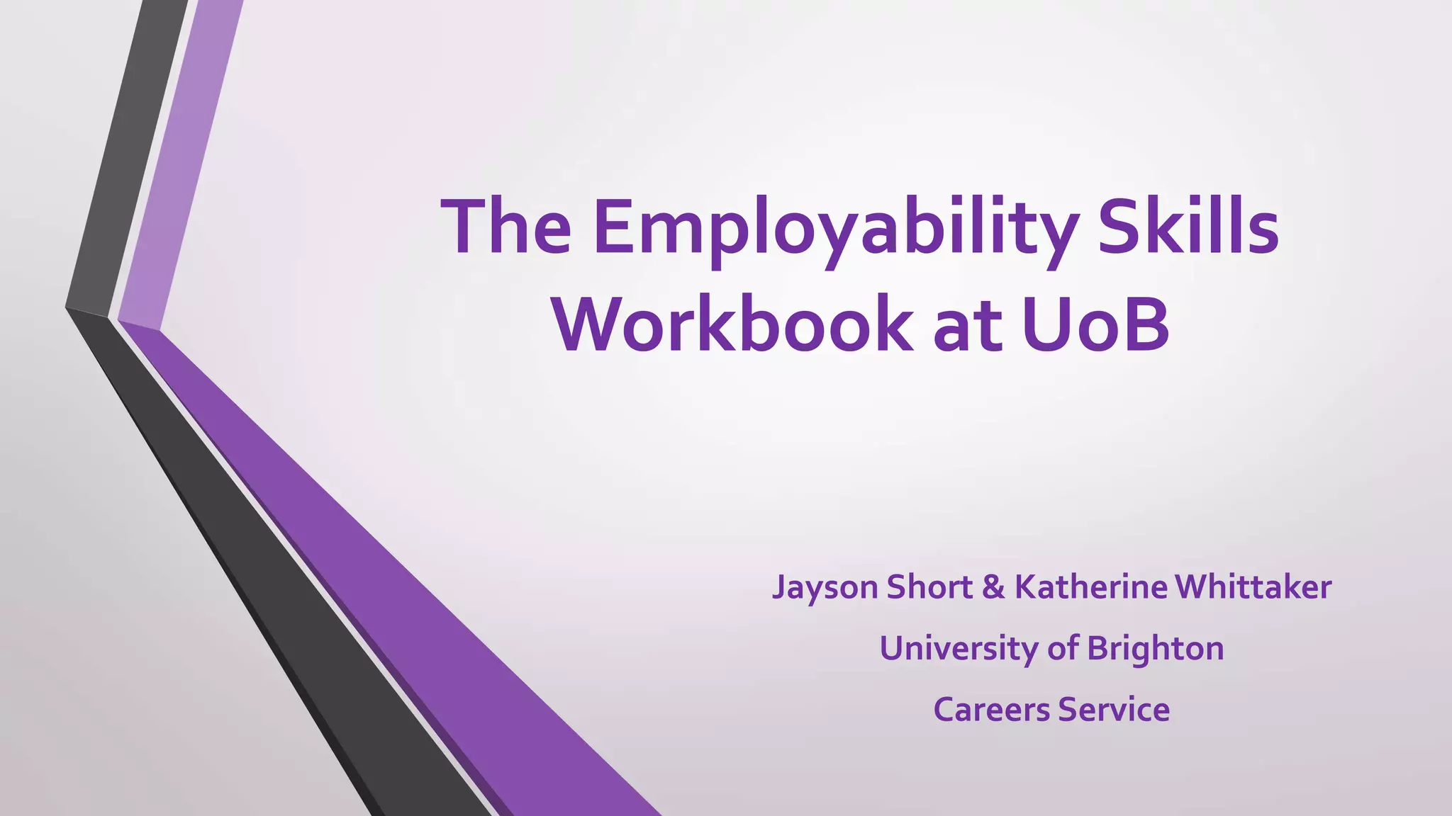 Pdd 2019 Employability Skills Workbook Katherine Whittaker Ppt