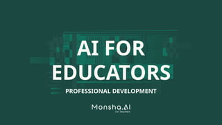 PD Deck on AI for Teachers & Educators | Presentation Slides for ...