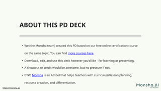 PD Deck on AI for Teachers & Educators | Presentation Slides for ...
