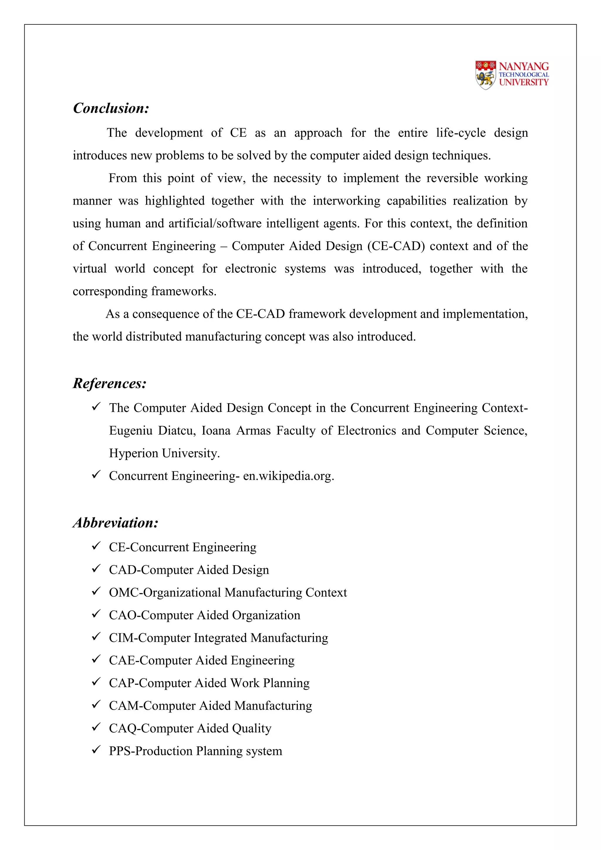 The Computer Aided Design Concept in the Concurrent Engineering Context. | PDF | Computing ...