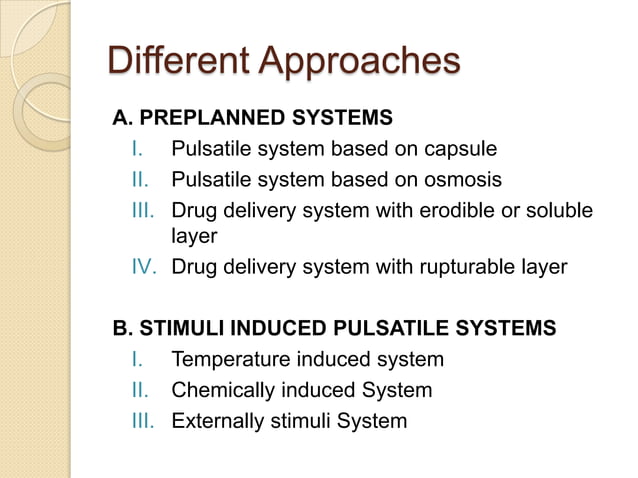 Pulsatile Drug Delivery System | PPTX | Endocrine and Metabolic ...