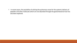 Pulmonary drug delivery system. | PPTX