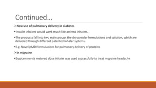 Pulmonary drug delivery system. | PPTX