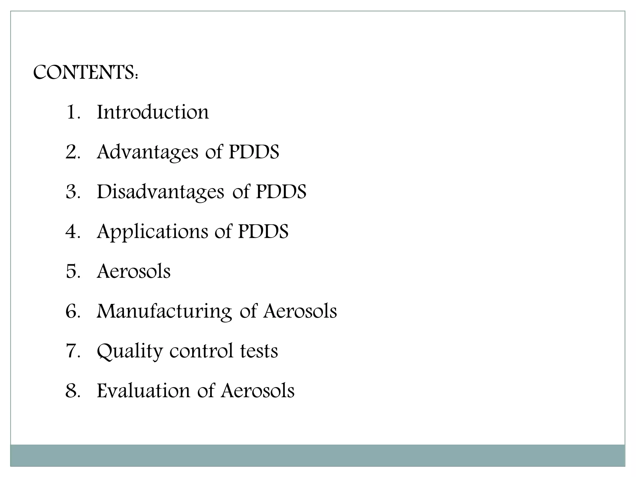 Pulmonary Drug Delivery System (PDDS) | PDF
