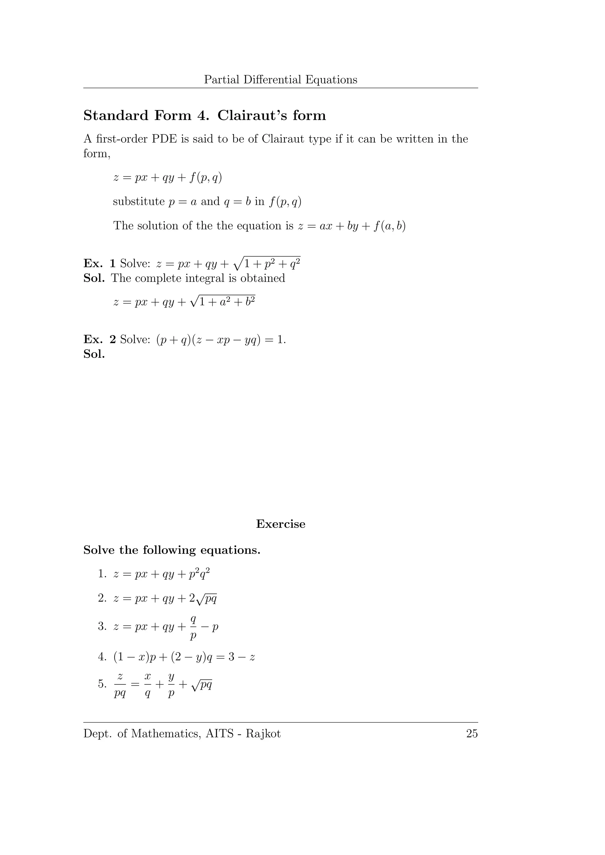 Partial Differential Equation - Notes | PDF