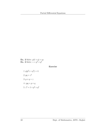 Partial Differential Equation - Notes | PDF