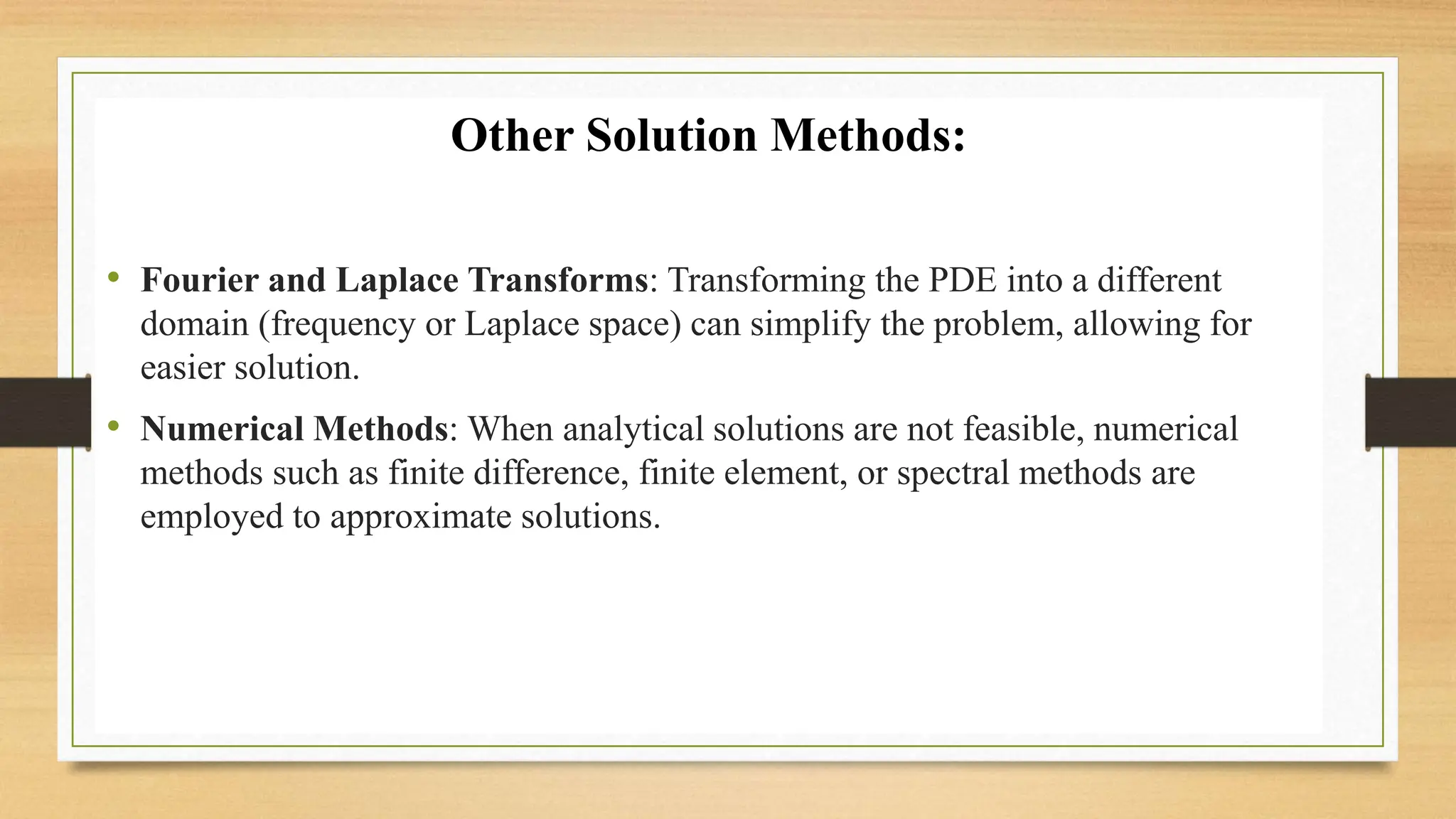 Understanding Partial Differential Equations: Types and Solution Methods | PPTX | Physics | Science
