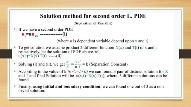 Understanding Partial Differential Equations: Types and Solution Methods | PPTX | Physics | Science