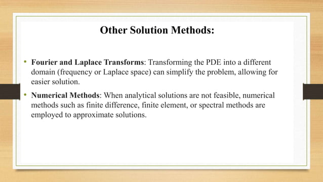Understanding Partial Differential Equations: Types and Solution Methods | PPTX | Physics | Science