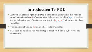 Understanding Partial Differential Equations: Types and Solution Methods | PPTX