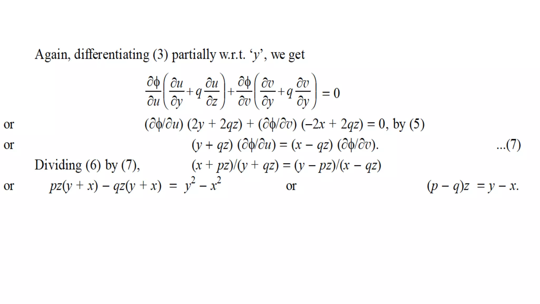 Partial Differential Equations::formation- rule 2(Elimination of ...