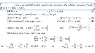 Partial Differential Equations::formation- rule 2(Elimination of ...