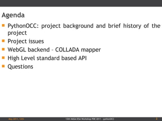 PDE2011 pythonOCC project status and plans | PPT | Web Development ...