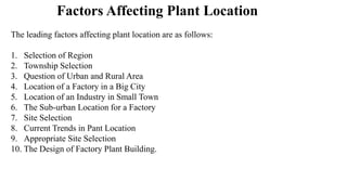 Location of an industry | PPTX