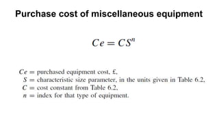 Purchase Cost of Miscellaneous Equipment | PPTX