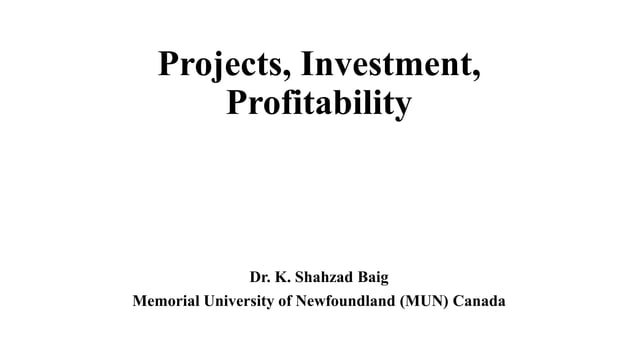 Projects, Investment, Profitability | PPT