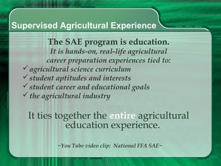 Pennsylvania Dept. of Ed. Supervised Agriculture Experience | PPT