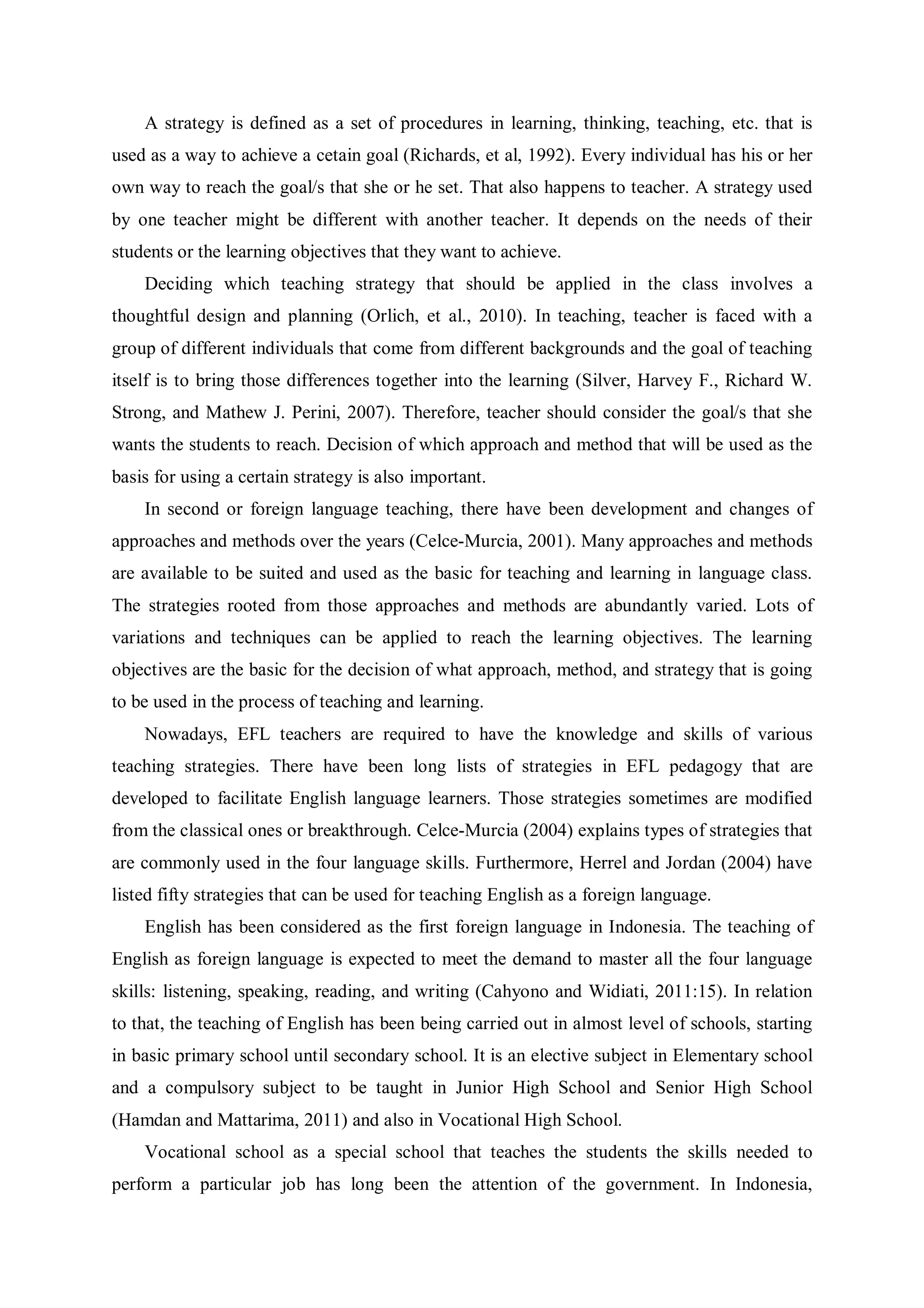 EFL teaching strategies | PDF | Professional School | Postgraduate ...