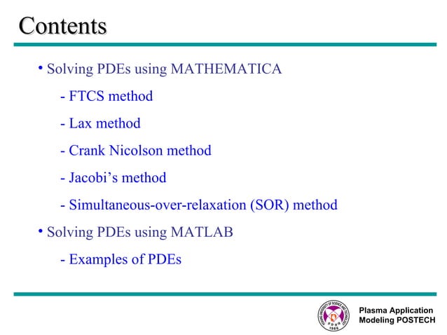 Finite DIfference Methods Mathematica | PPT