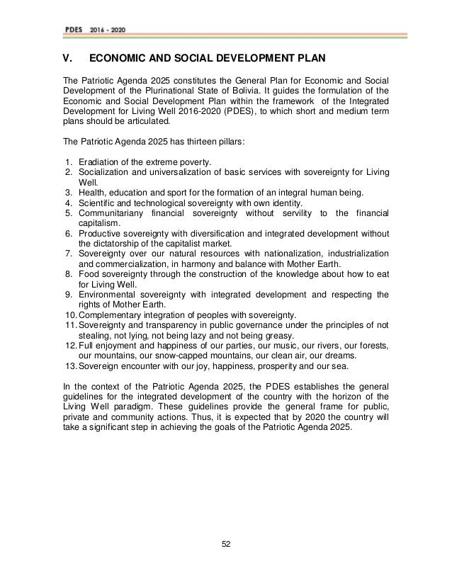 ECONOMIC AND SOCIAL DEVELOPMENT PLAN 2016-2020