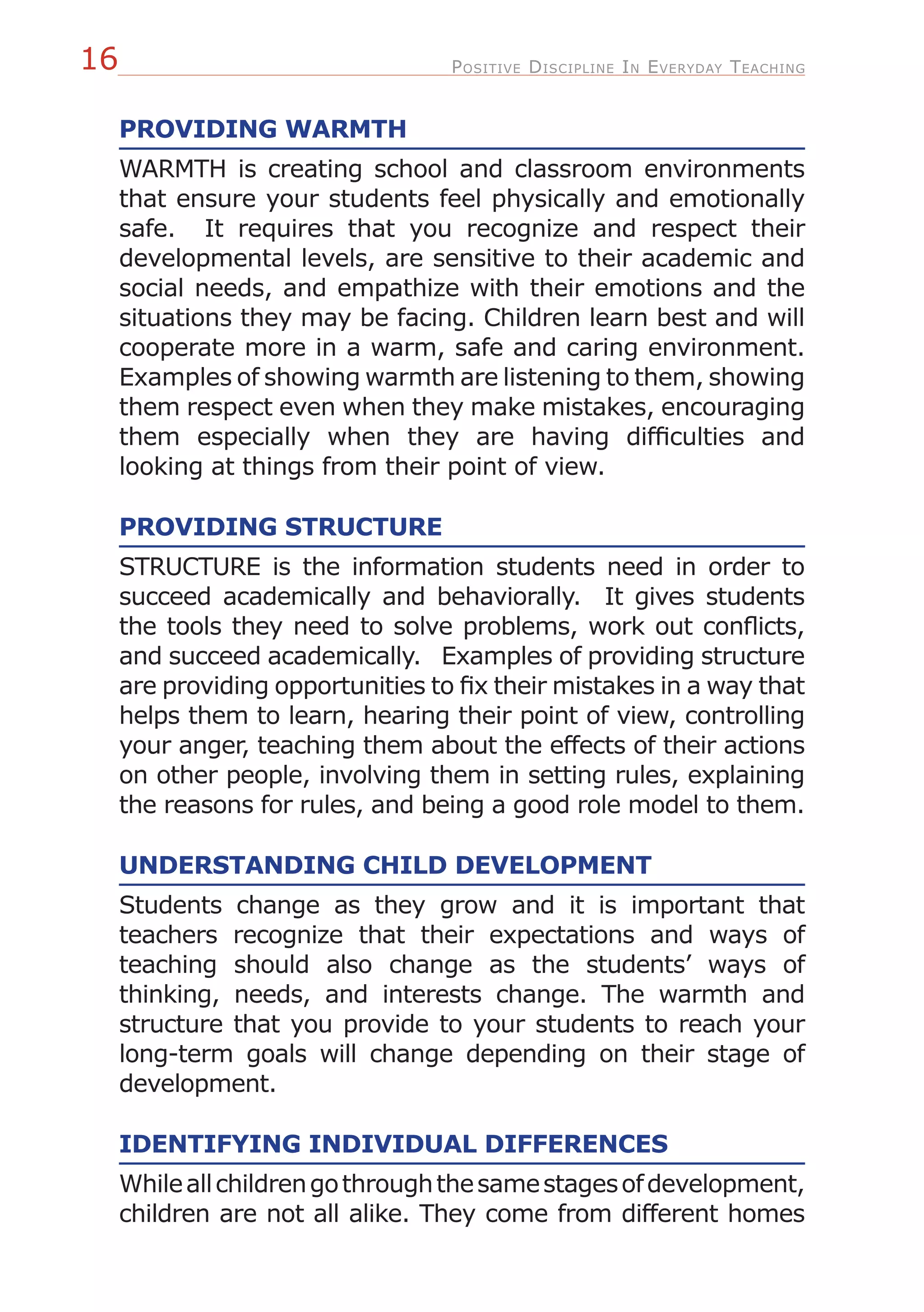 Positive Discipline in Everyday Teaching Primer | PDF